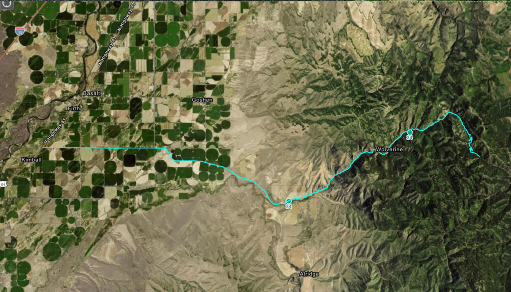 Wolverine Canyon Route Subloop in Southeast Idaho High Country